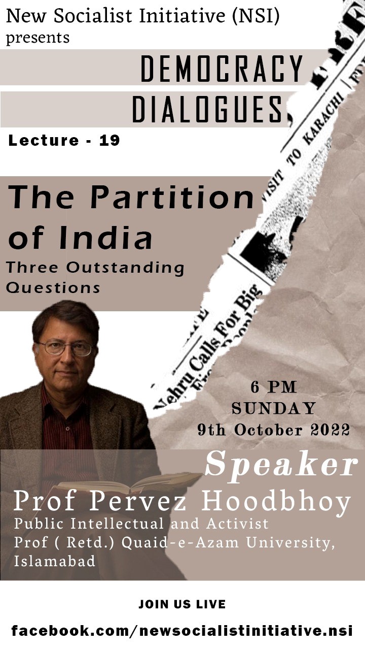 The Partition of India: Three Outstanding Questions – Professor Pervez ...